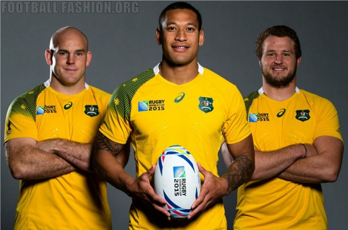 Australia Wallabies 2015 Rugby World Cup Asics Home and Away Jerseys ...