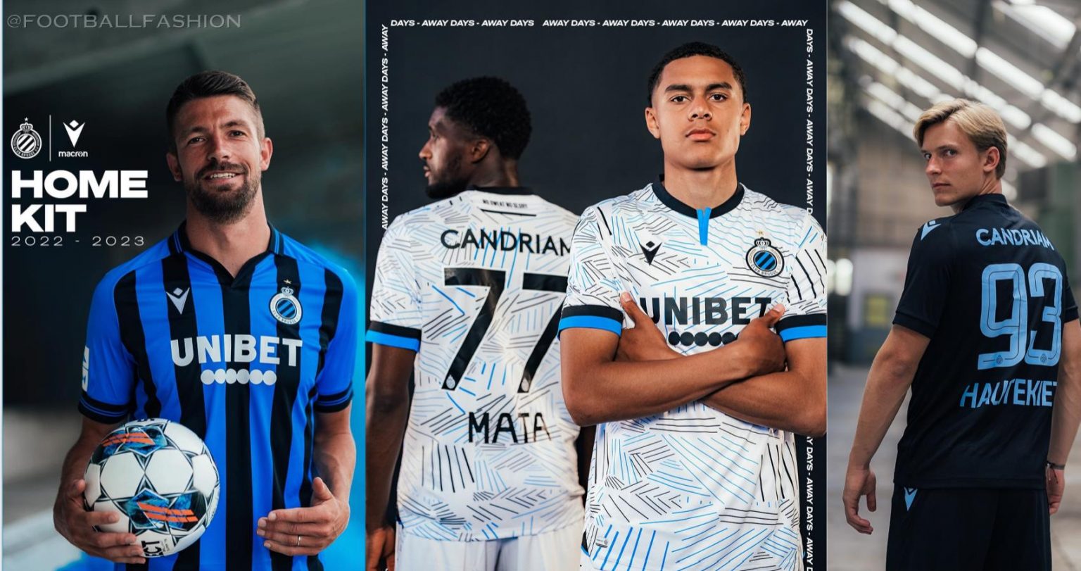 Club Brugge 2022/23 Macron Home, Away and Third Kits - FOOTBALL FASHION