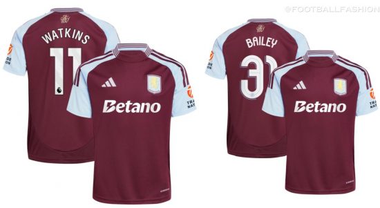 Aston Villa 2024/25 adidas Home Kit - FOOTBALL FASHION