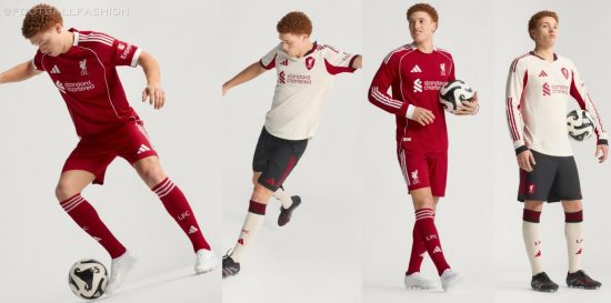 Liverpool 2025/26 adidas Home and Away Kits - FOOTBALL FASHION